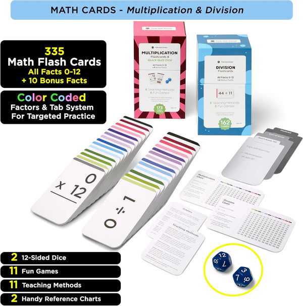 Ultimate Multiplication & Division Math Mastery Flash Cards Bundle: 71 ...