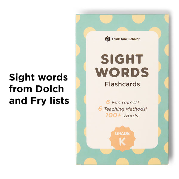 Kindergarten Dolch & Fry Sight Word Flash Cards | Think Tank Scholar