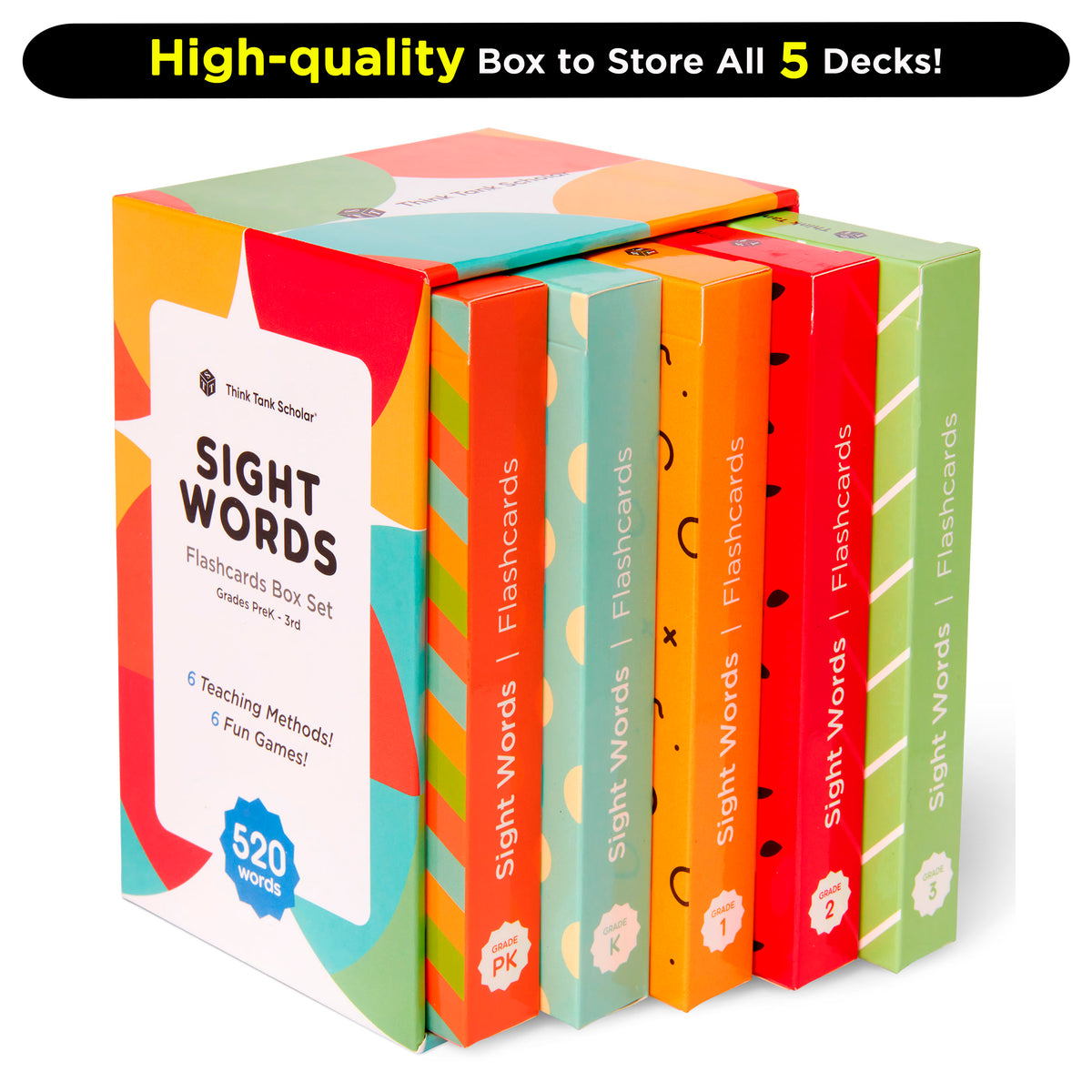500+ Sight Words Dolch & Fry Flash Cards Bundle Set | Think Tank Scholar