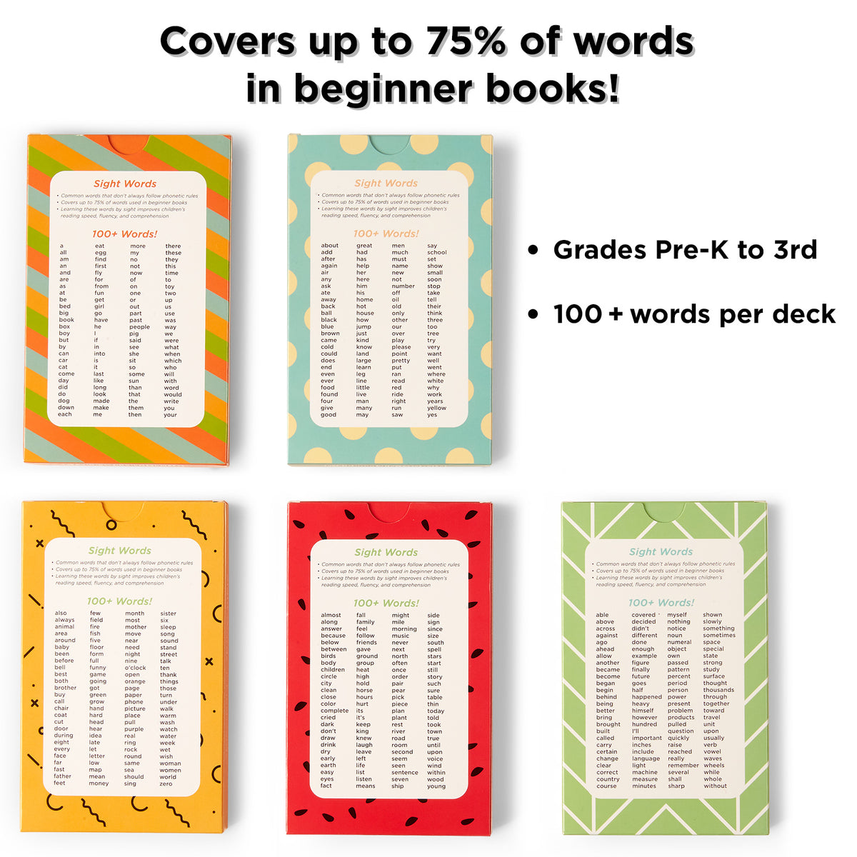 500+ Sight Words Dolch & Fry Flash Cards Bundle Set | Think Tank Scholar