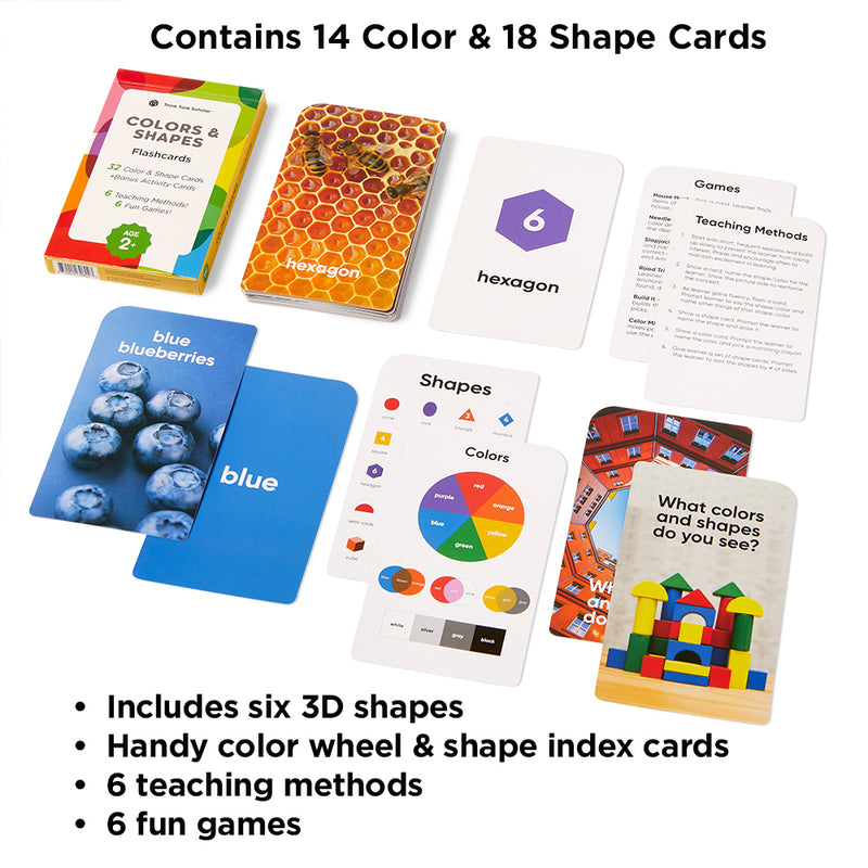 Colors & Shapes Flash Cards for Toddlers, Ages 2+, Preschool - Think ...