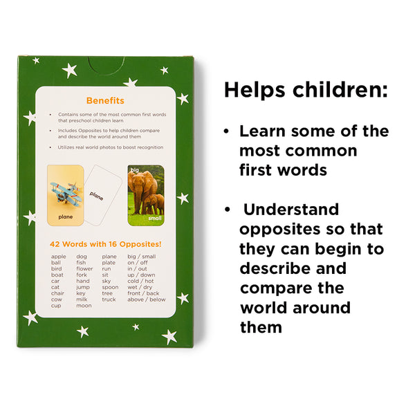 First Words Flash Cards with Opposites for Toddlers, Ages 1-4, Prescho ...