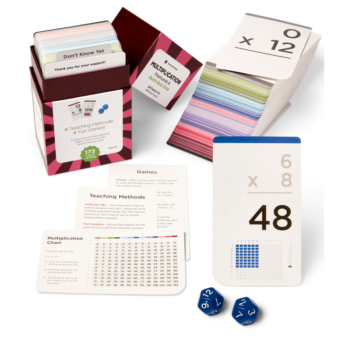 173 Multiplication Flash Cards & Quick Quiz Dice | All Facts 0-12 | Ga ...