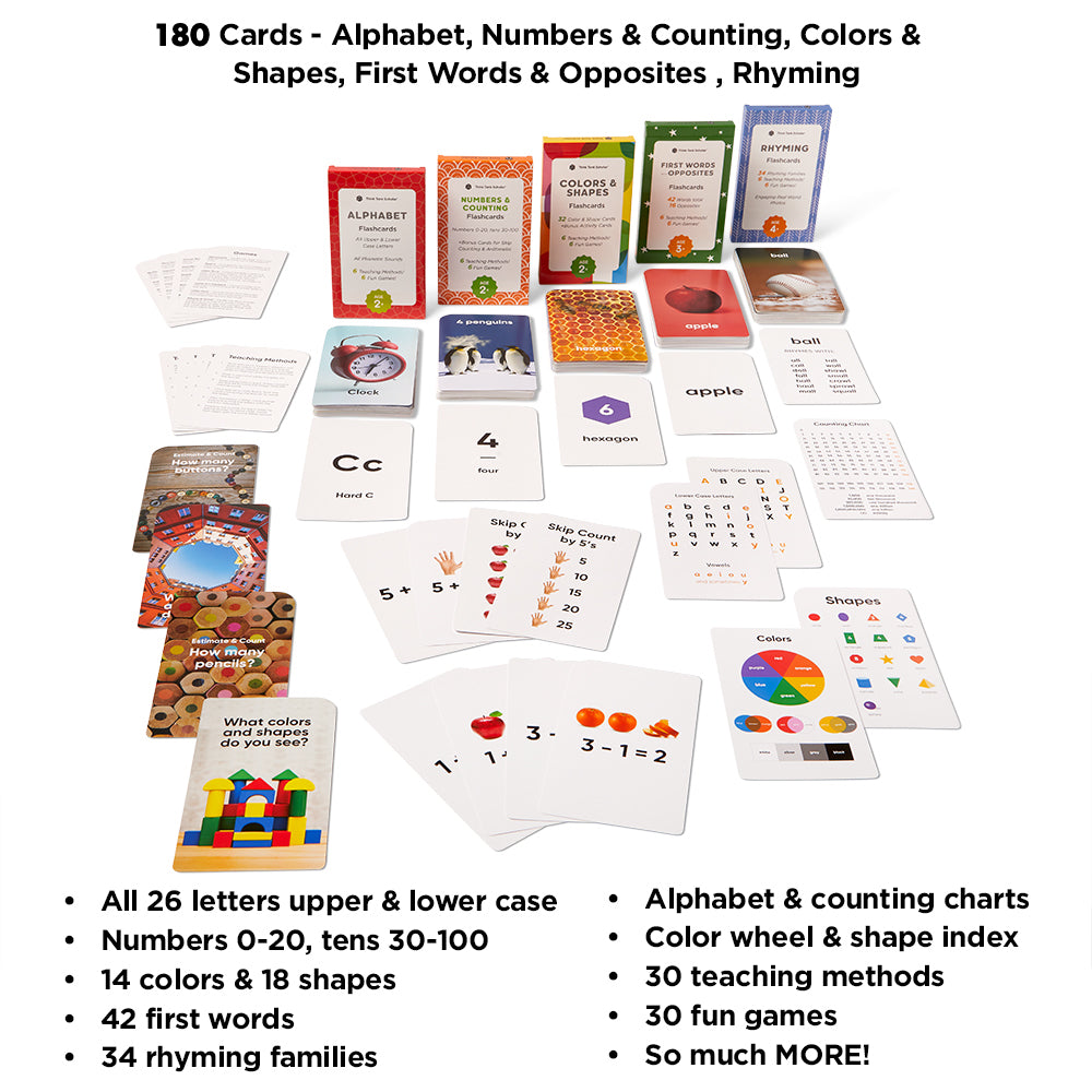 Preschool Flash Cards - Alphabet, Numbers & Counting, Colors & Shapes ...